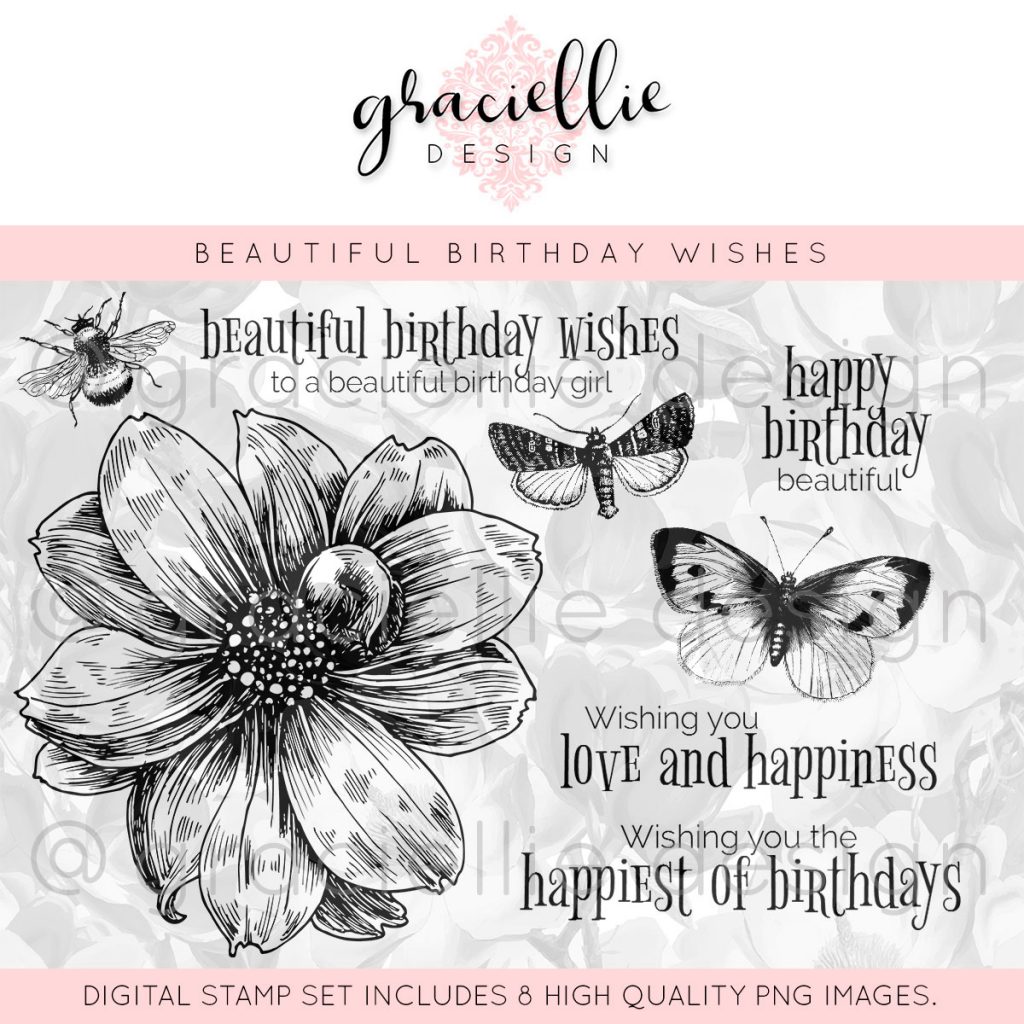 Coffee & Flowers Digital Stamp Set - raciellie Design Digital Stamps