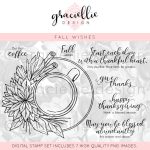 Fall Wishes Digital Stamp Set - Graciellie Design Digital Stamps