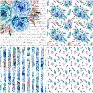 Pink & Blue Watercolored Digital Papers - Graciellie Design Digital Stamps