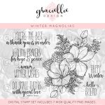 Winter Magnolias Digital Stamp Set - Graciellie Design Digital Stamps