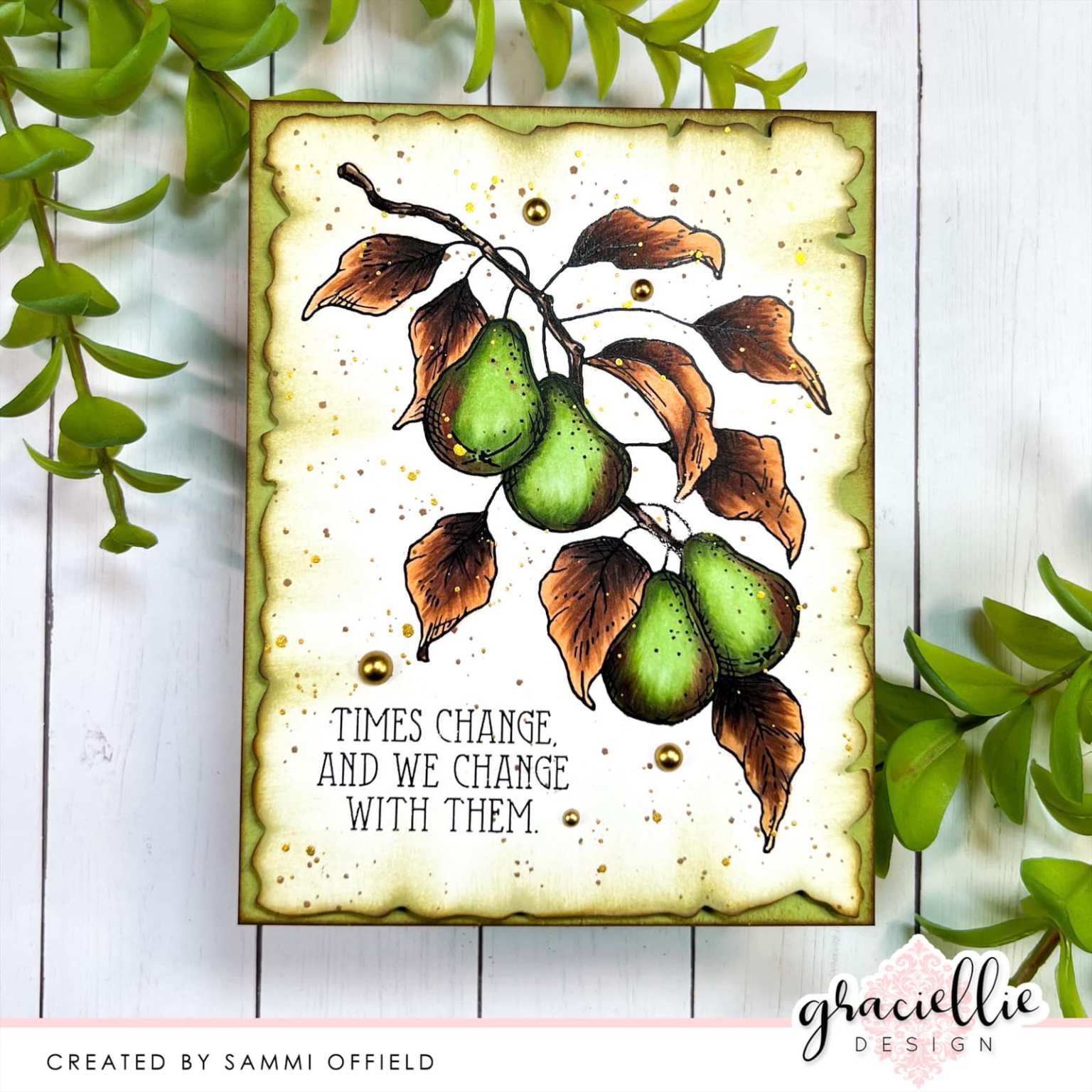 Vintage Pears Digital Stamp Set - Graciellie Design Digital Stamps
